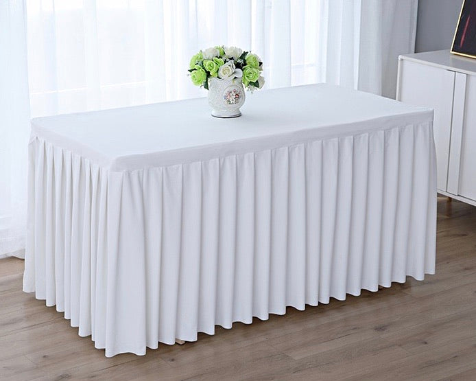 White Velvet Table Skirting – Style It Simply